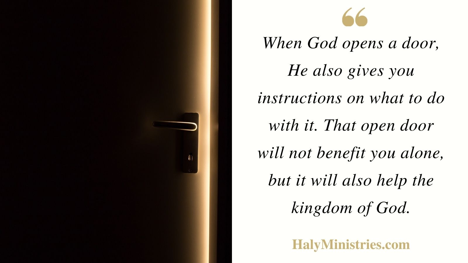 How to Know if an Opportunity is from God | Haly Ministries